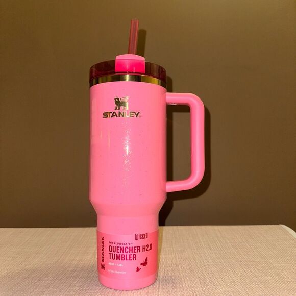 Stanley | Dining | Stanley Wicked Glinda Tumble Pink Sparkle Butterfly ...